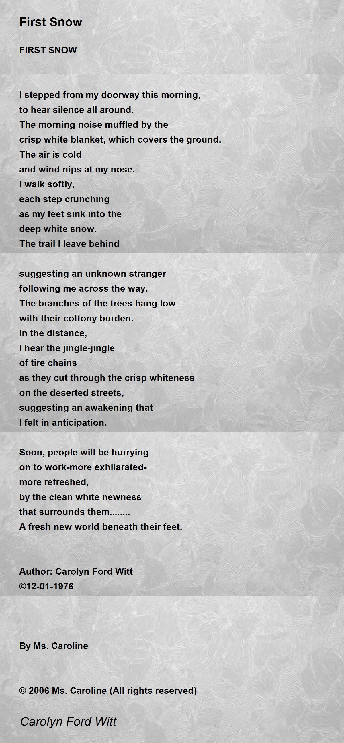 First Snow Poem