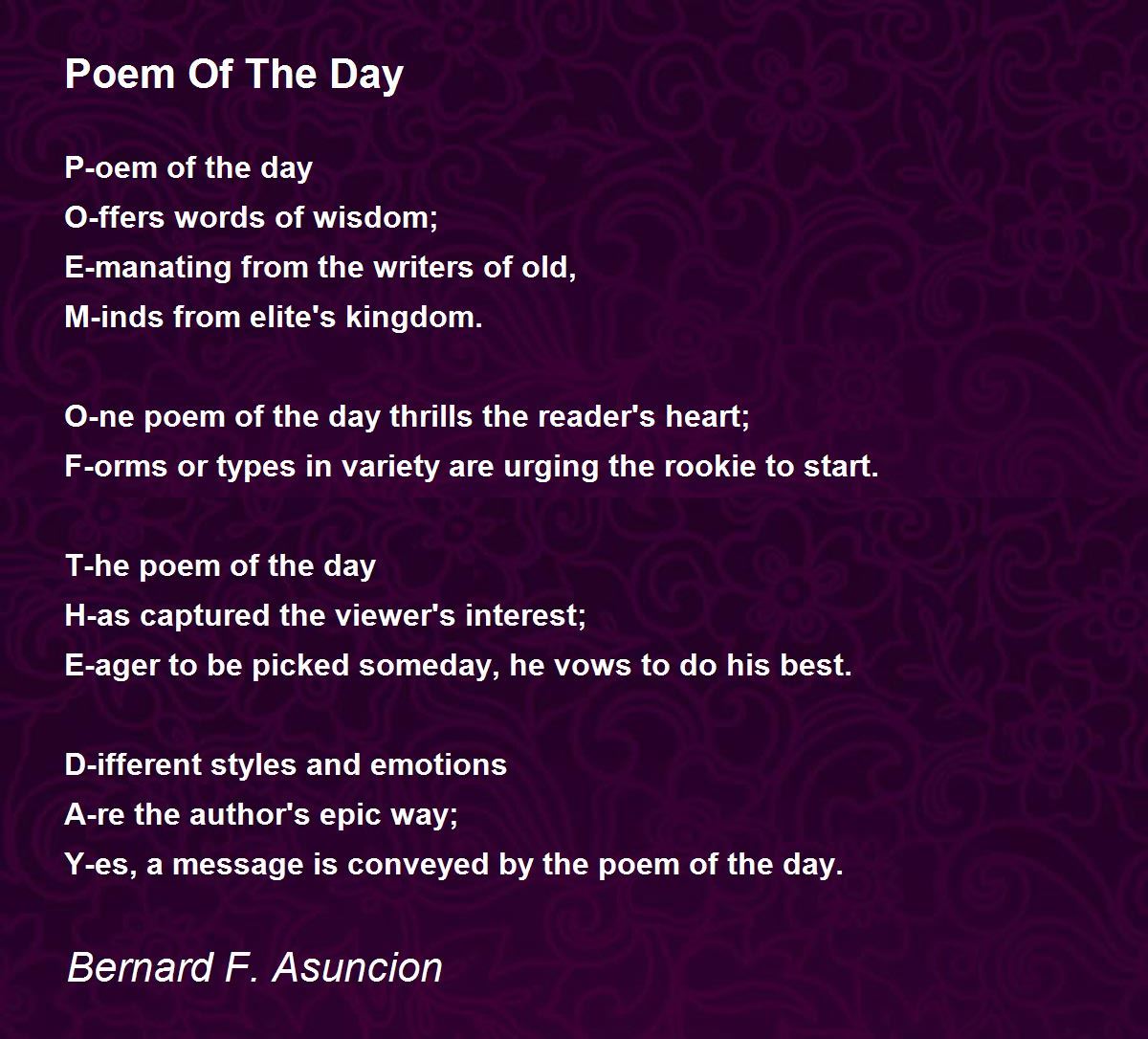 Poem Of The Day Website | Poetry Foundation – GCDJ