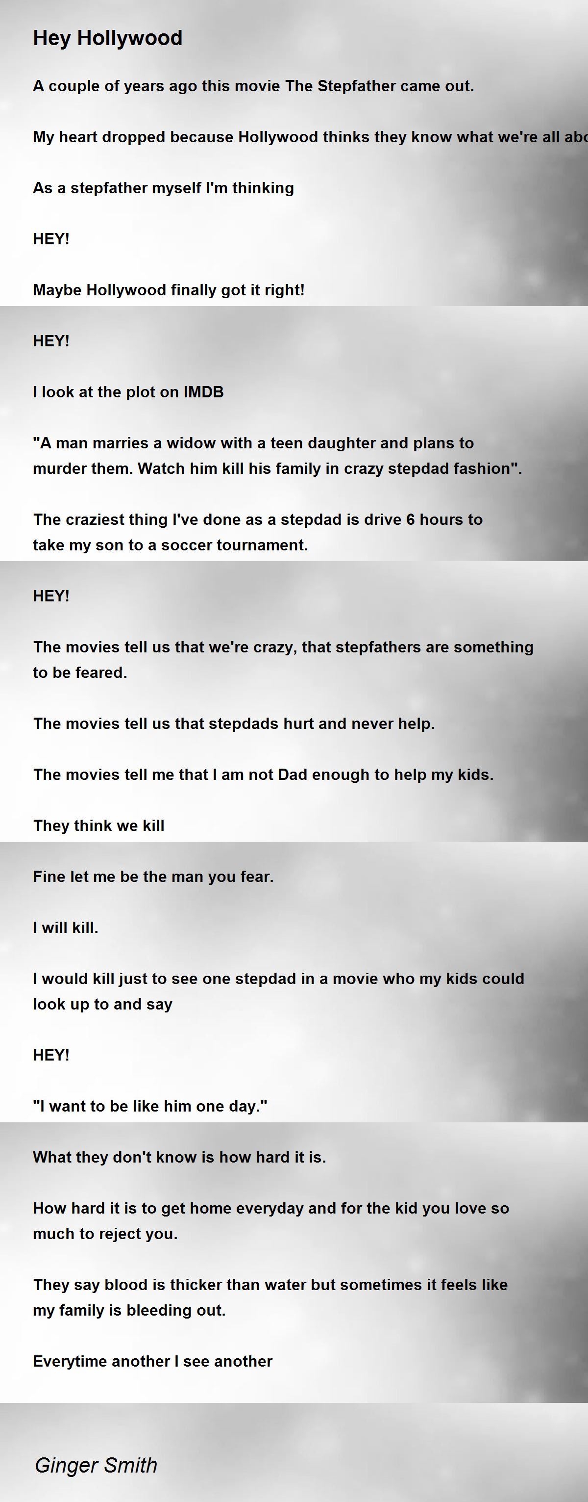 Hey Hollywood - Hey Hollywood Poem by Ginger Smith