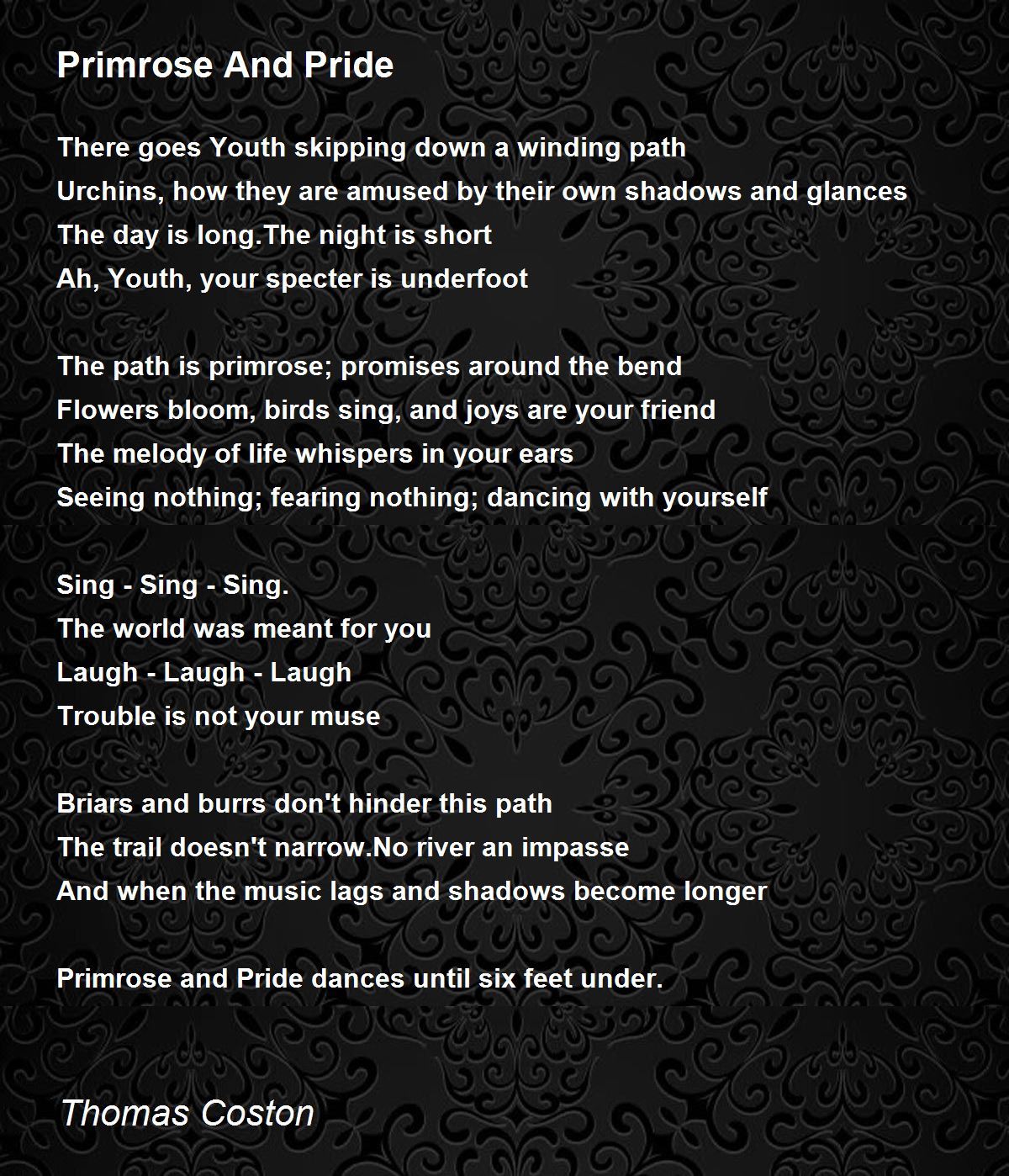 Primrose And Pride - Primrose And Pride Poem by Thomas Coston