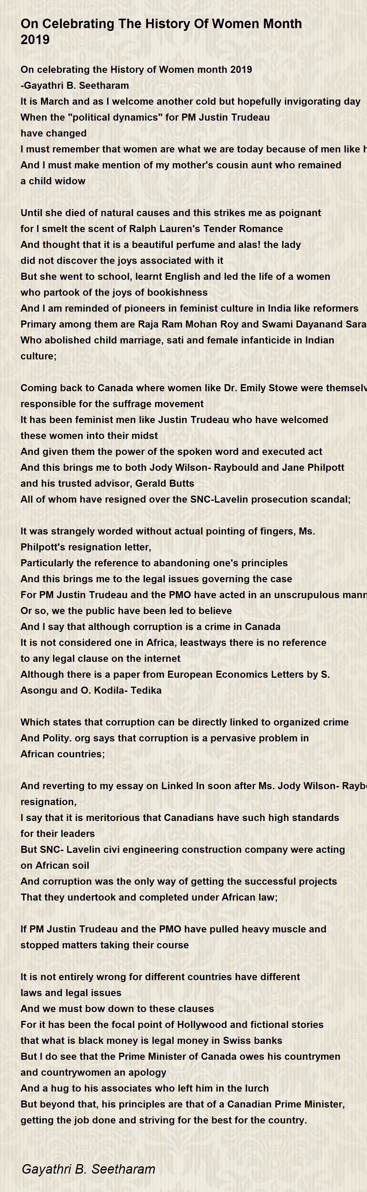 Poem For Women History Month