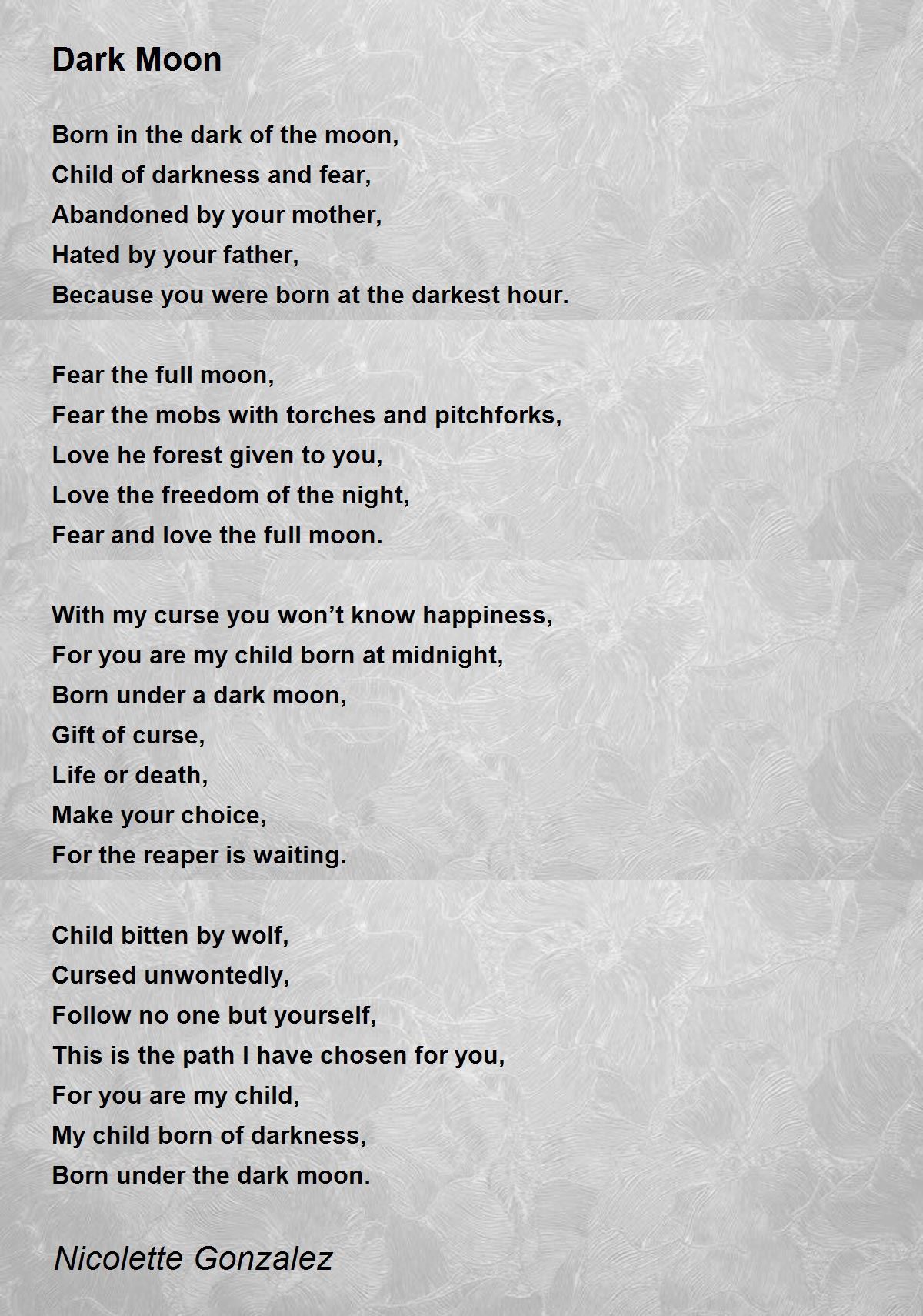 Black Moon Poem