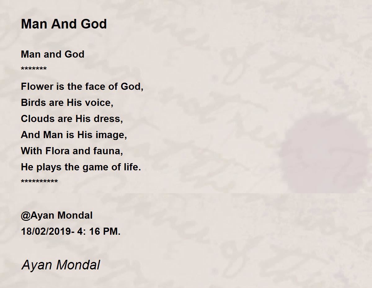 Man And God - Man And God Poem by Ayan Mondal