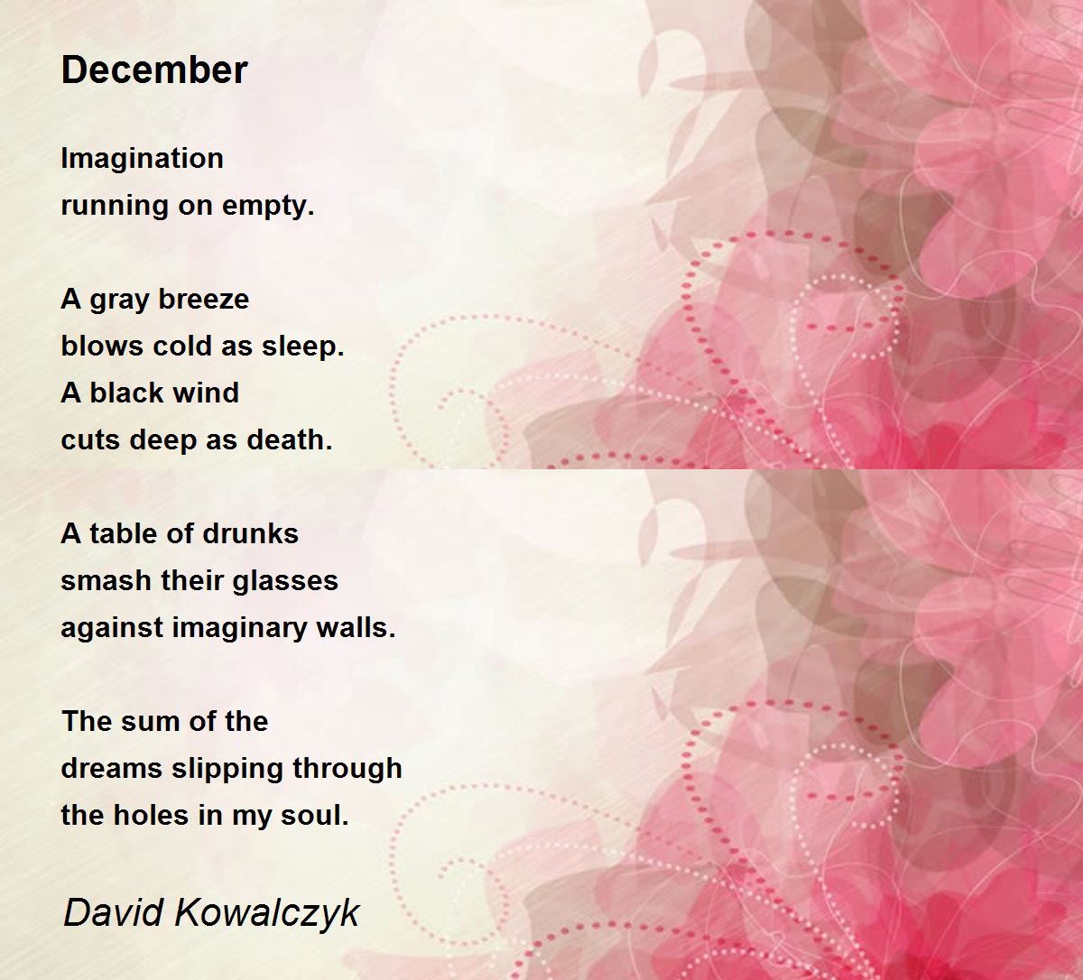 December Poem by David Kowalczyk - Poem Hunter
