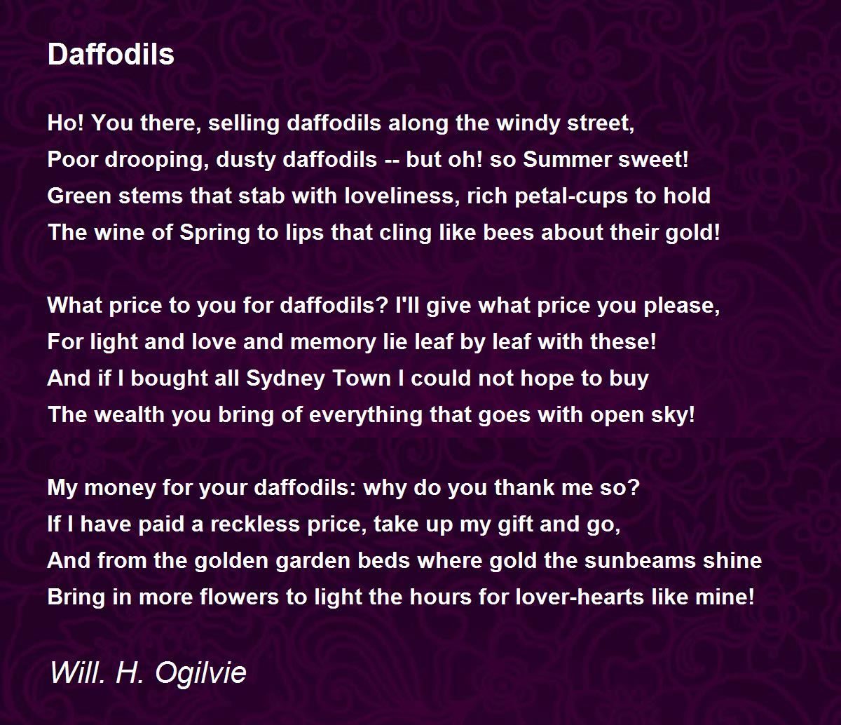 Daffodils Poem Text