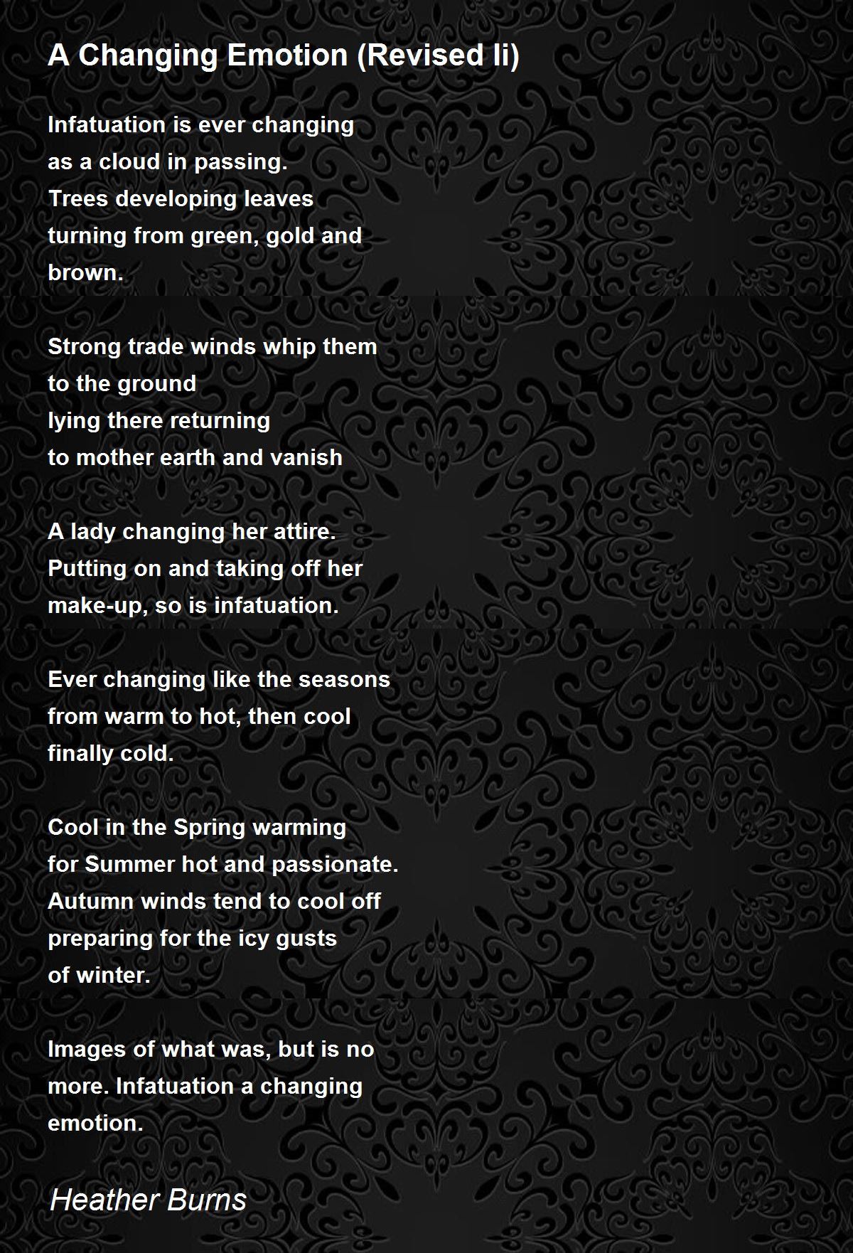 A Changing Emotion (Revised Ii) - A Changing Emotion (Revised Ii) Poem ...