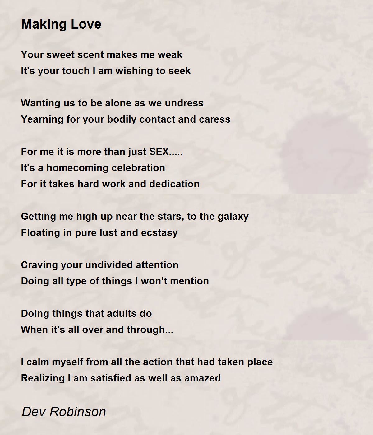 Making Love - Making Love Poem by Dev Robinson