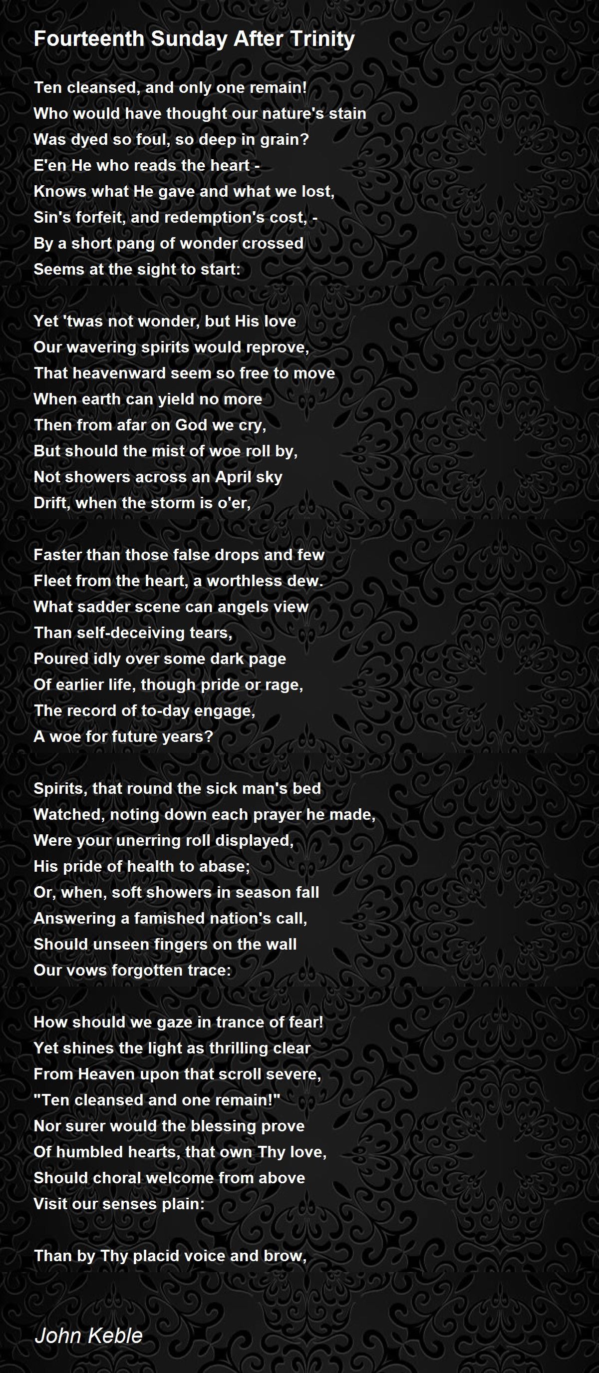 Fourteenth Sunday After Trinity - Fourteenth Sunday After Trinity Poem ...