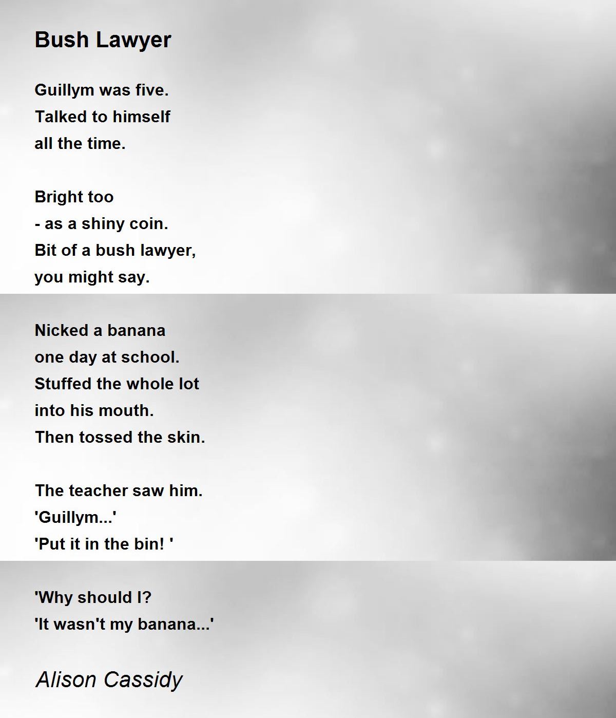 Bush Lawyer - Bush Lawyer Poem by Alison Cassidy