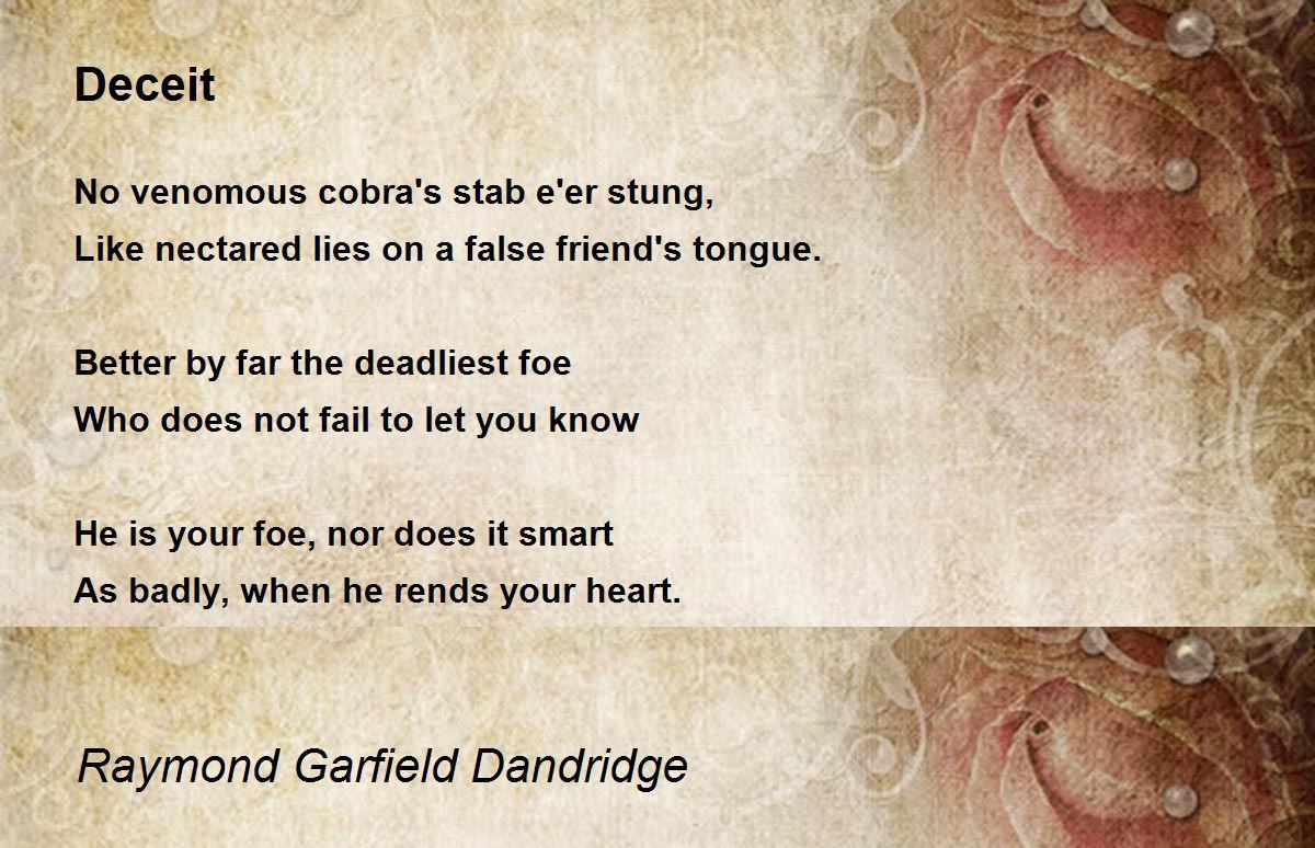 Deceit - Deceit Poem by Raymond Garfield Dandridge