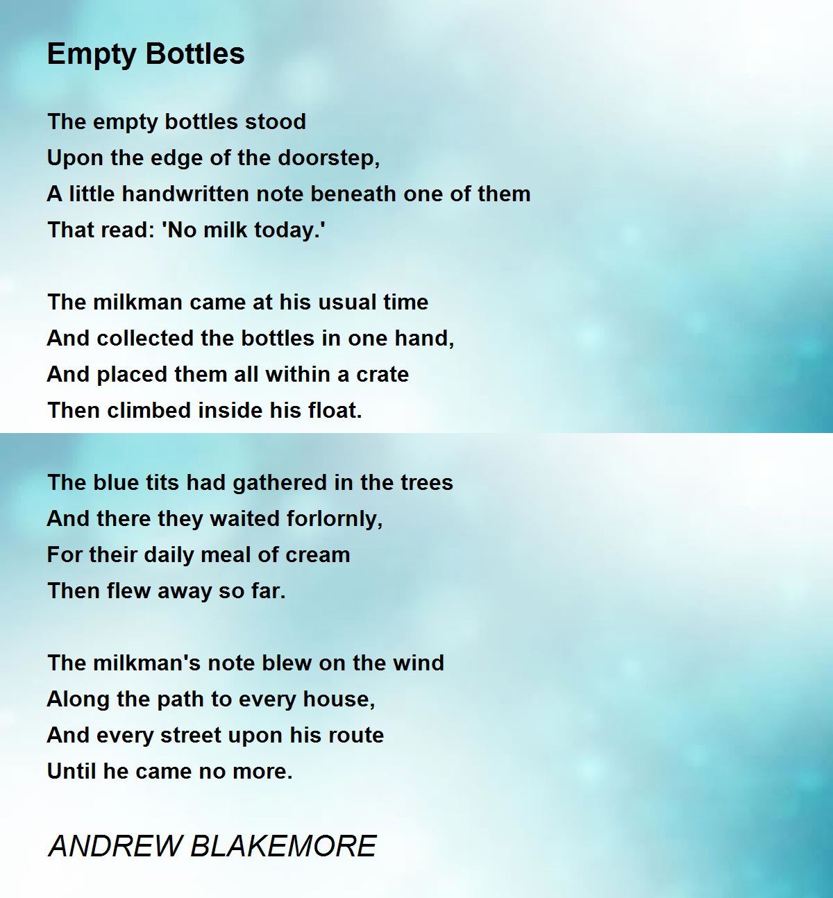 Empty Bottle Quotes