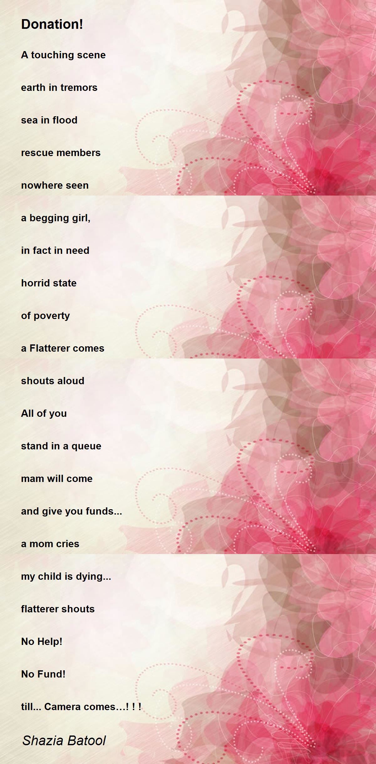 Thank You For Donation Poem