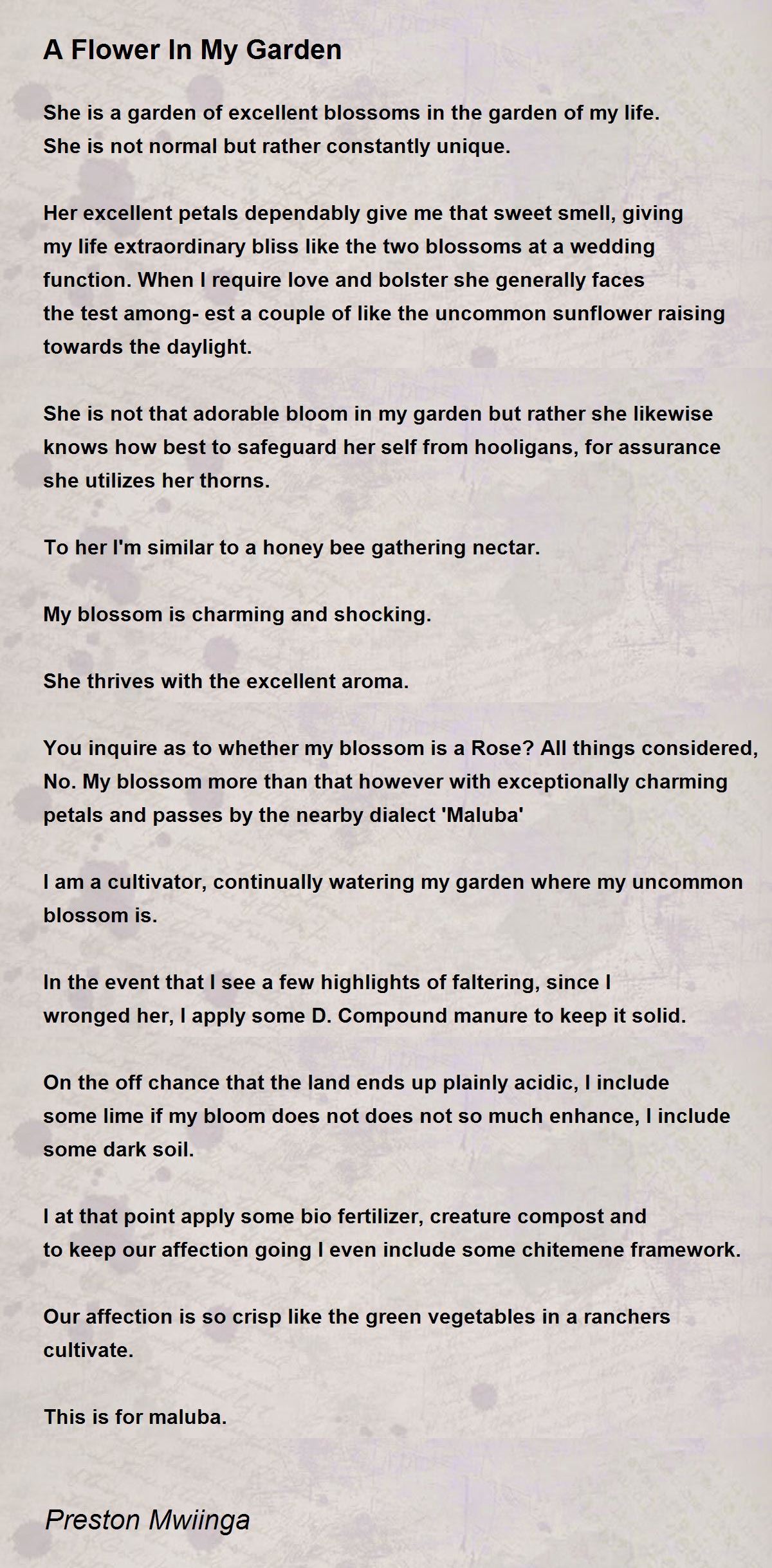 Flowers In My Garden Poem at Nancy Green blog