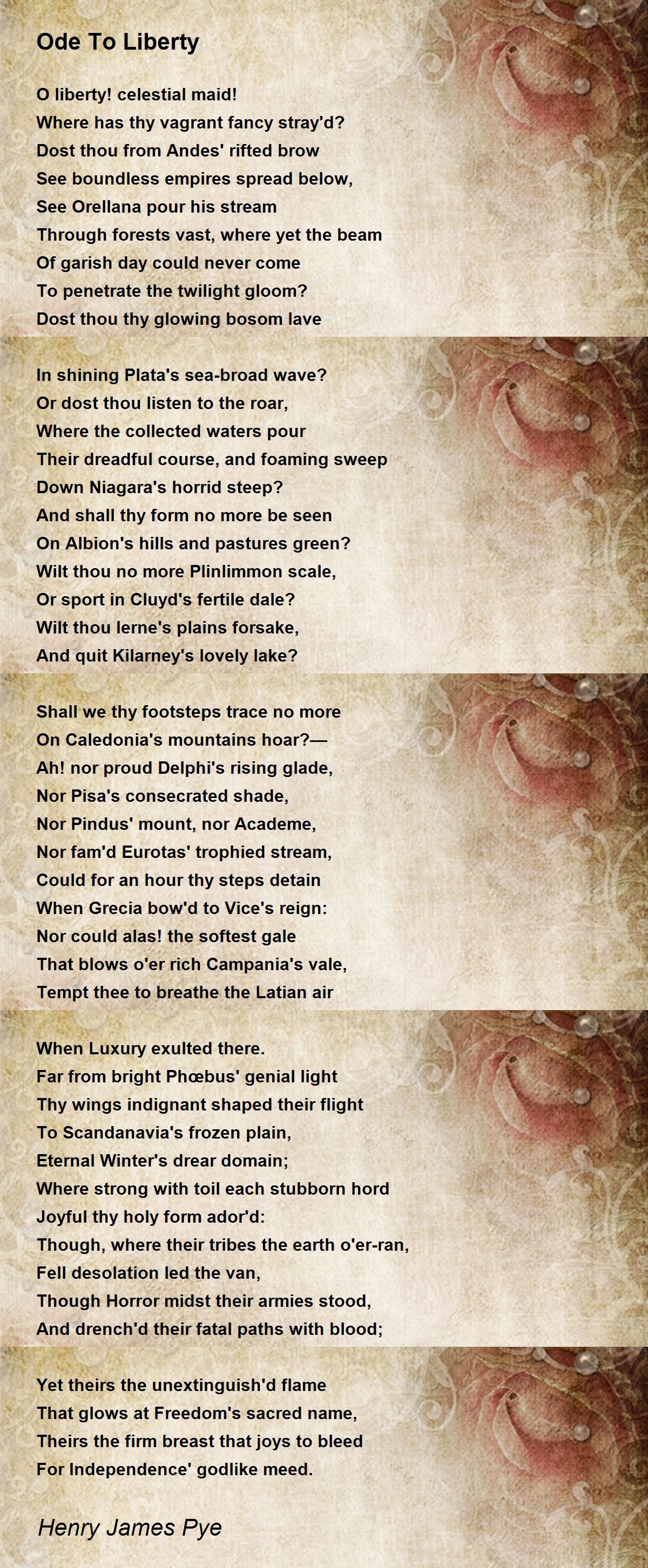 Ode To Liberty - Ode To Liberty Poem by Henry James Pye