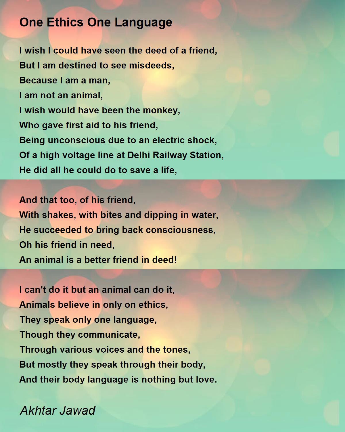 Poems About Ethics Morals