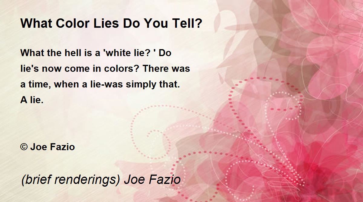 What Color Means Lies at James Mcmahan blog