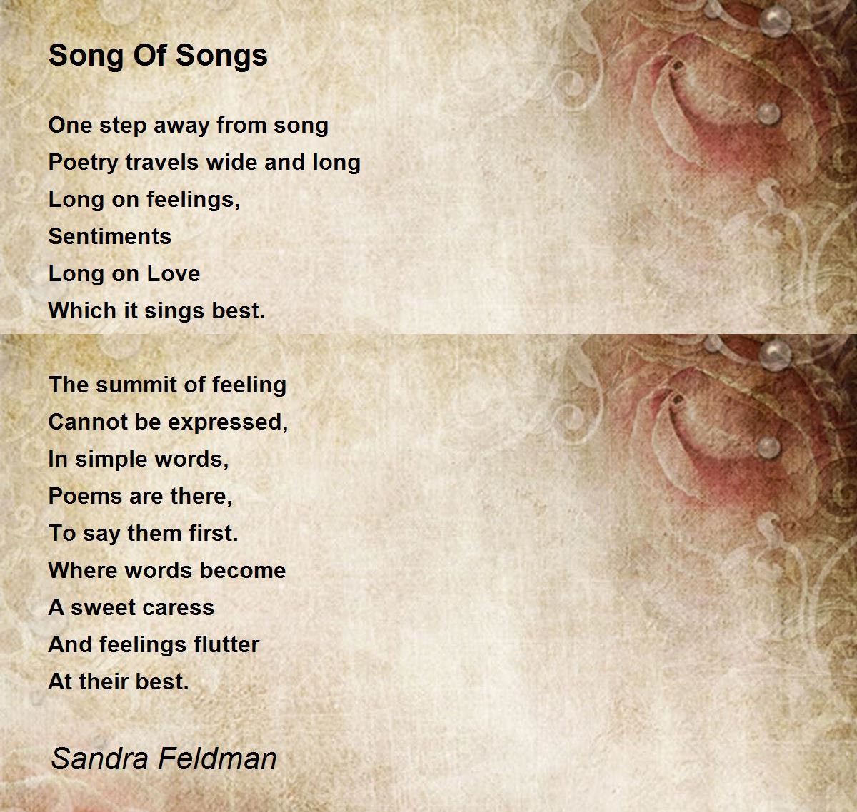 Song Of Songs - Song Of Songs Poem by Sandra Feldman