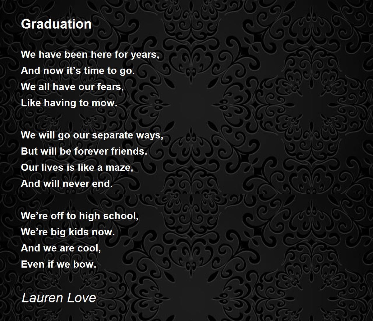Graduation by Lauren Love - Graduation Poem