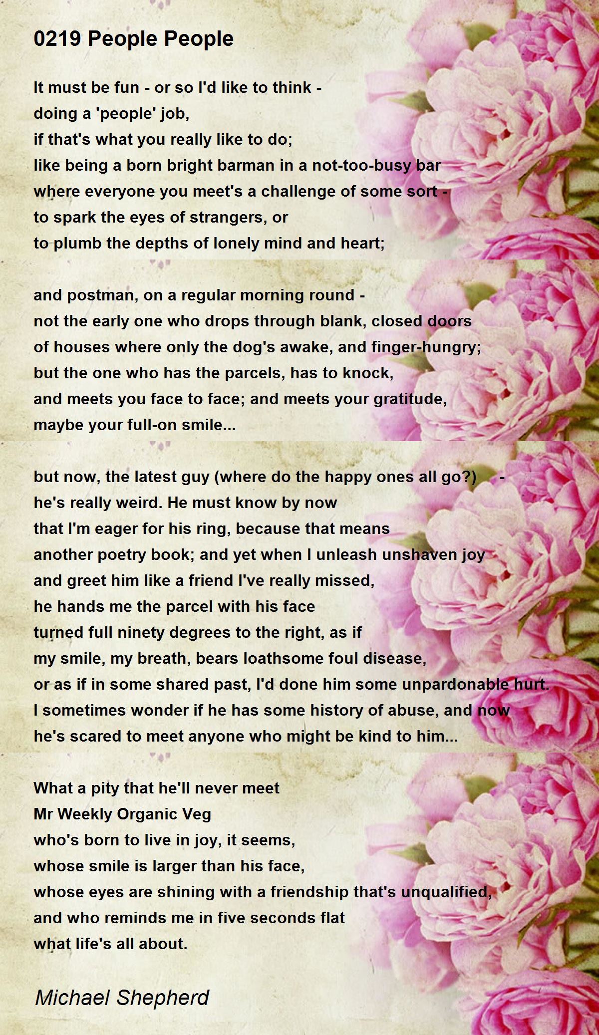 Worksheets People Poem