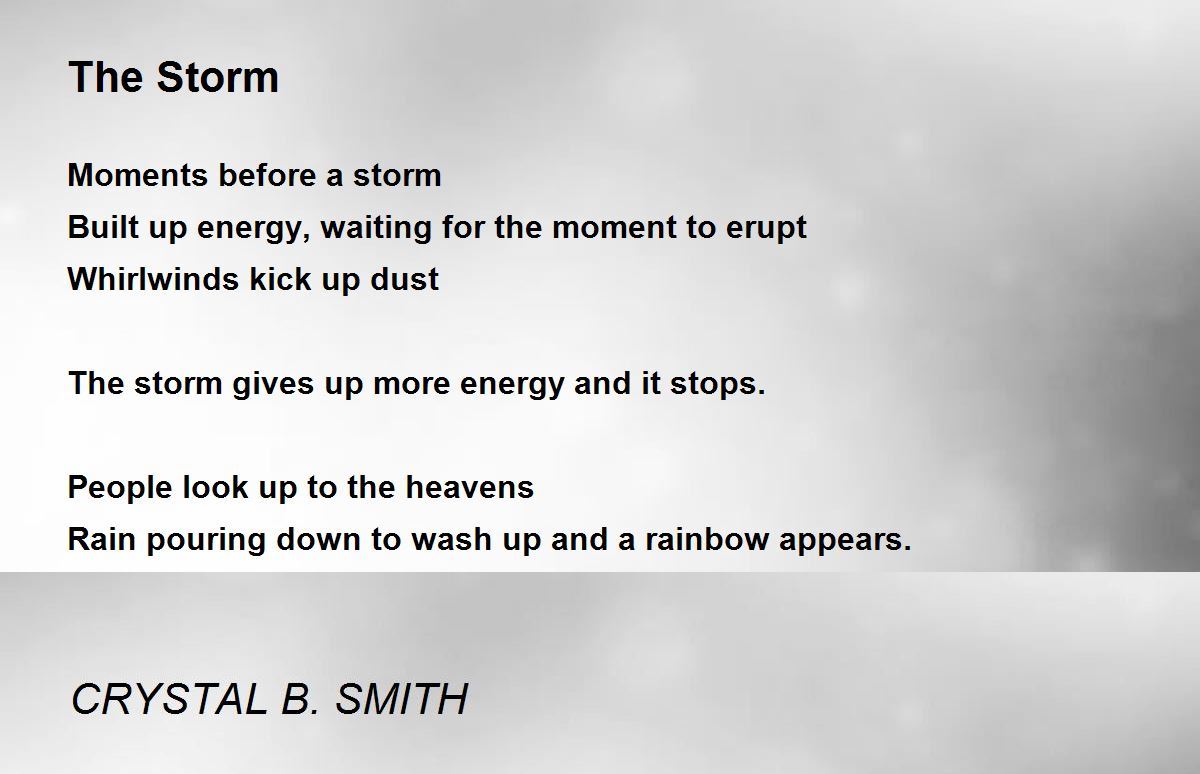 The Storm by CRYSTAL B. SMITH - The Storm Poem
