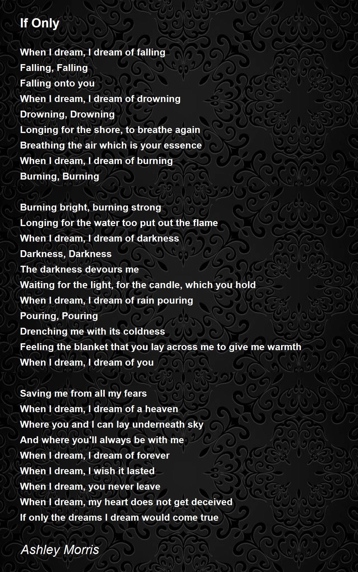 If Only Poem by Ashley Morris - Poem Hunter