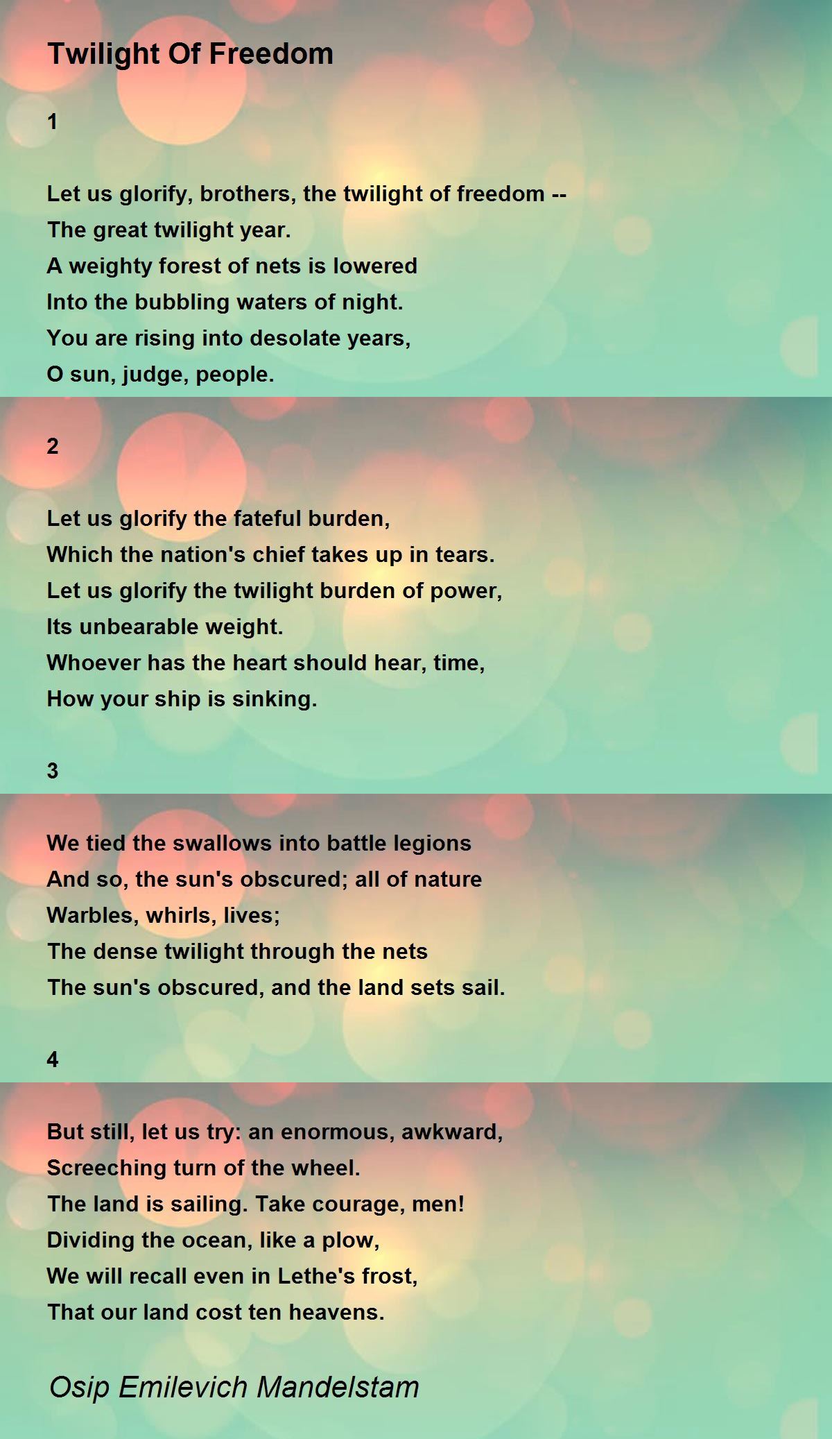 Venice Twilight Analysis Of Poems