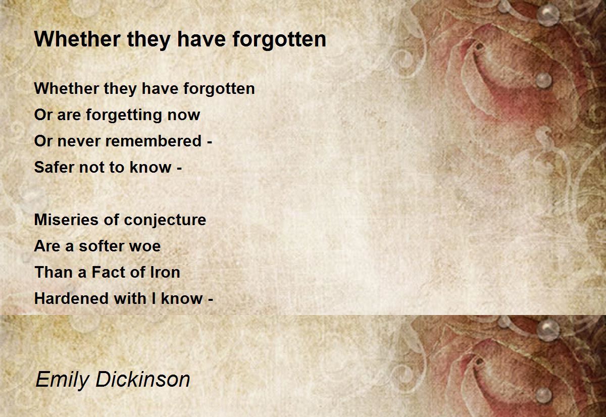 Poems About Being Forgotten