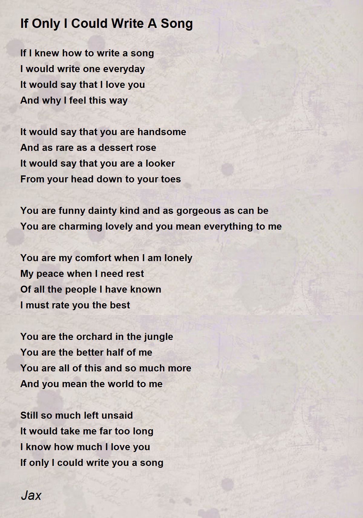 If Only I Could Write A Song If Only I Could Write A Song Poem By Jax If Only I Could Write A Song If Only I Could Write A Song Poem By Jax