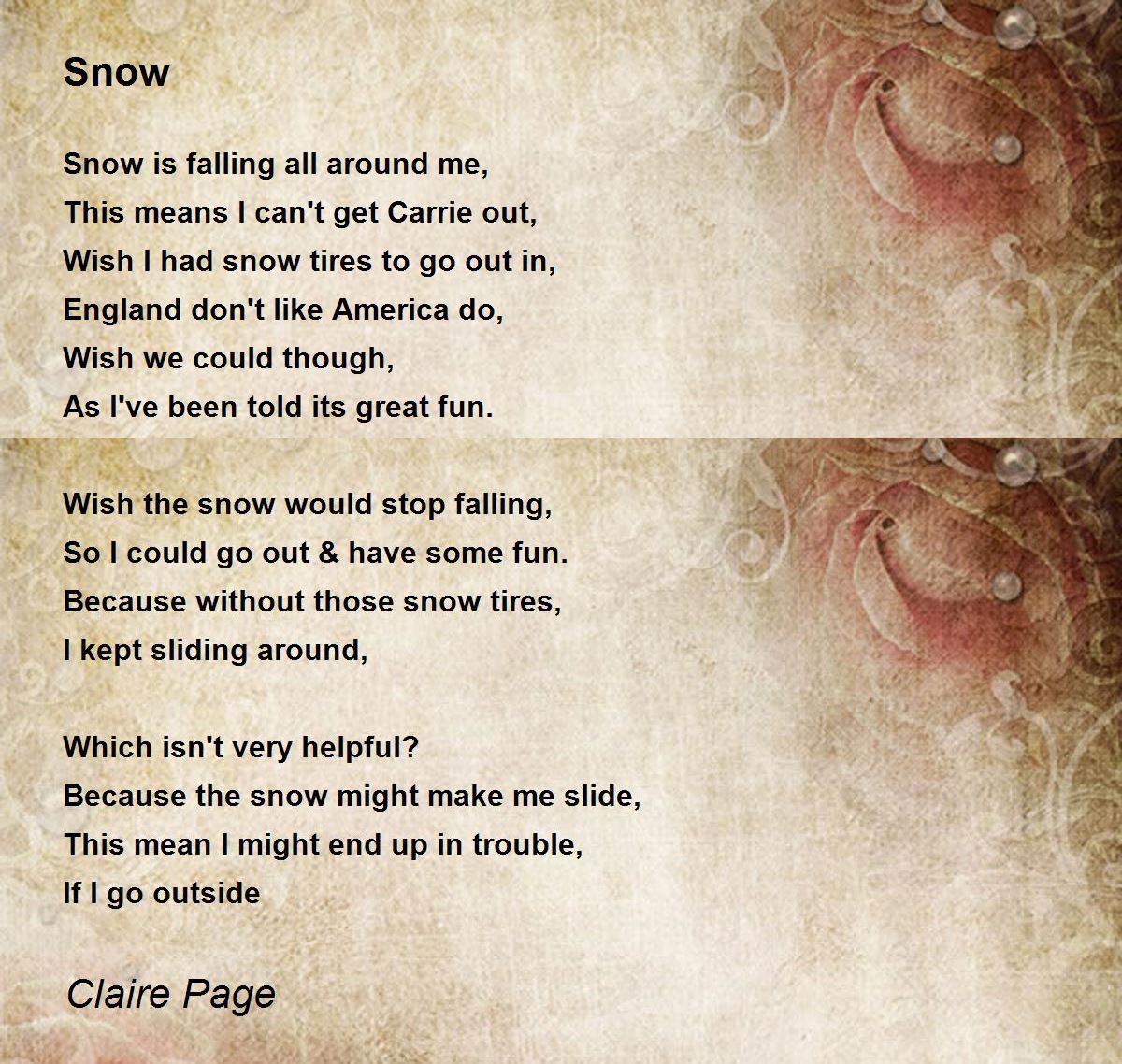 Winter White Wonderful Poem