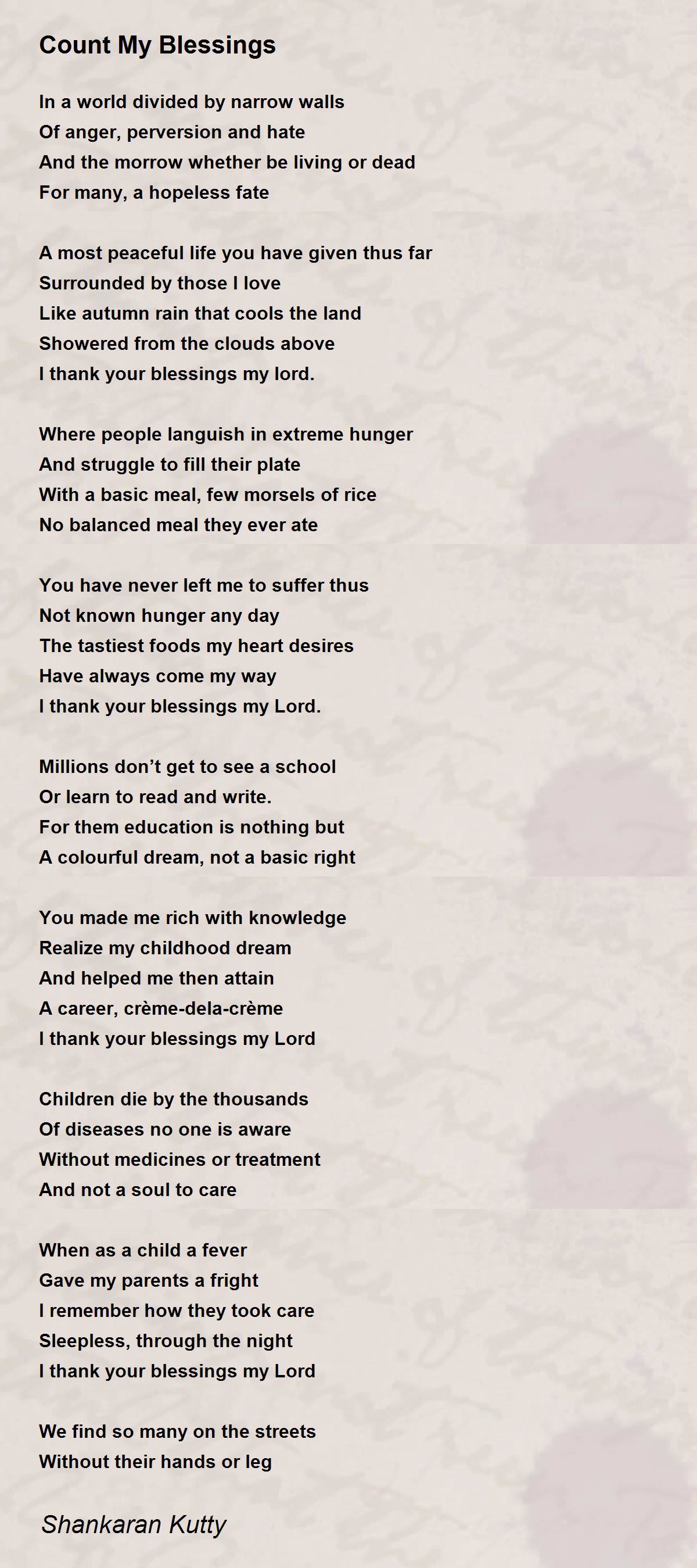 Count Your Blessings Poem