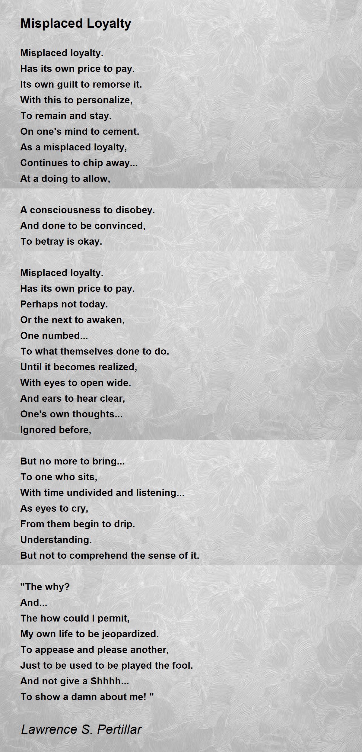 Poetry About Loyalty