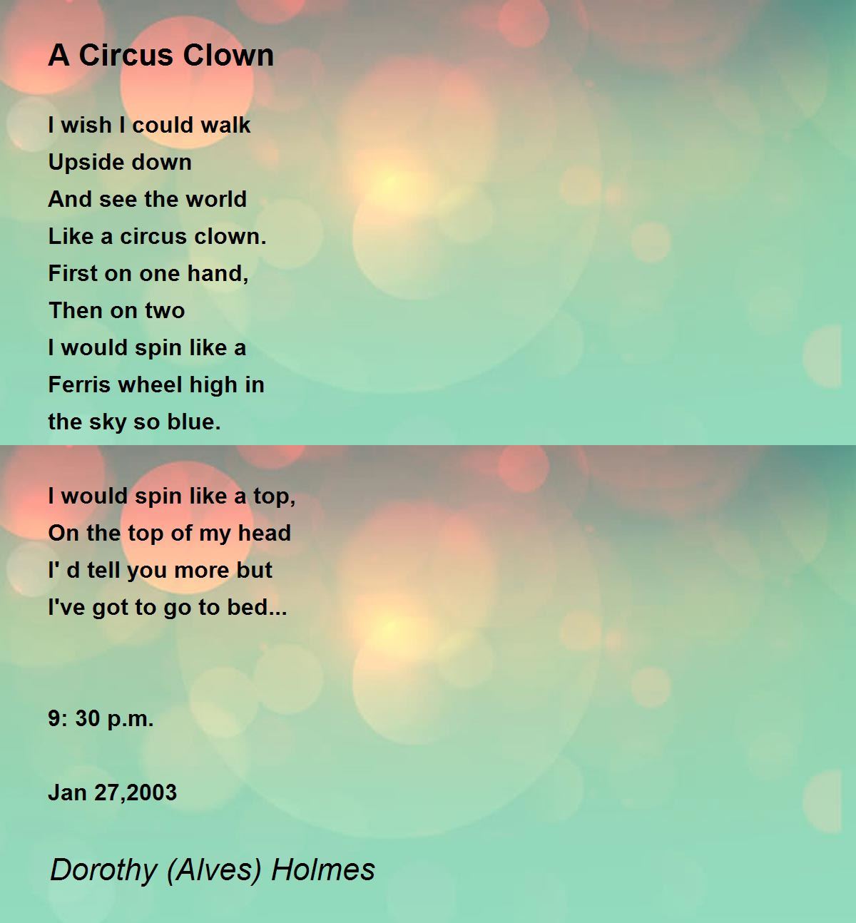 A Circus Clown Poem by Dorothy (Alves) Holmes - Poem Hunter