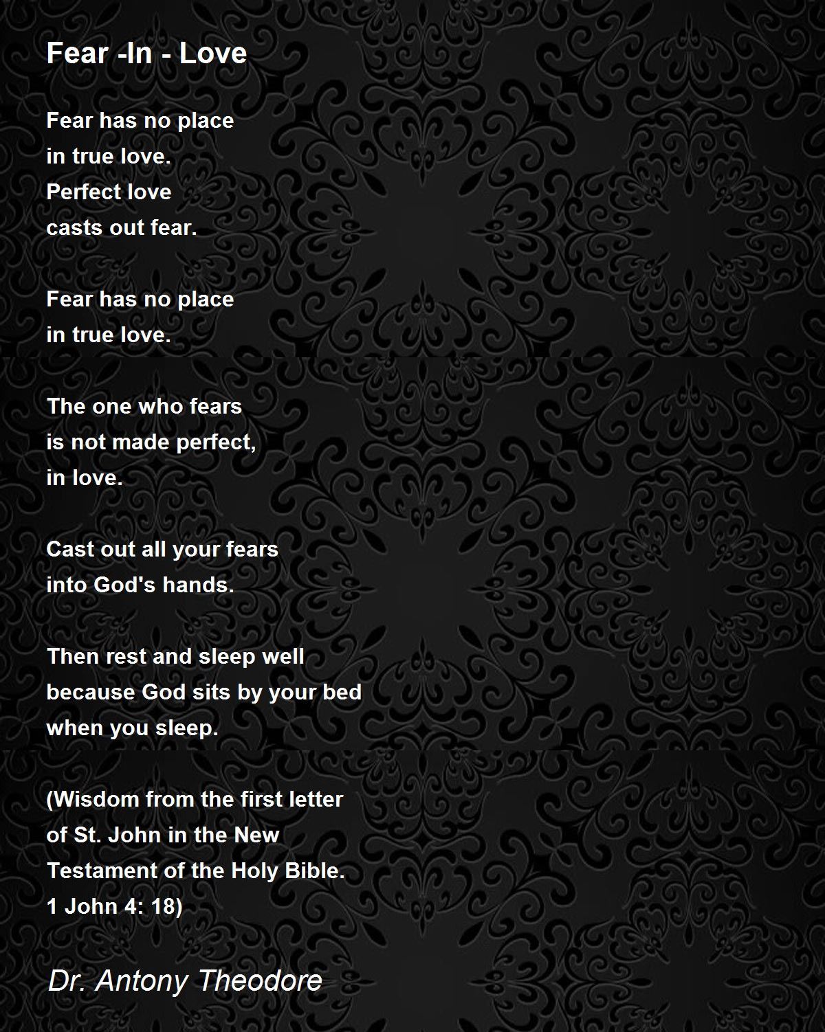 Fear -In - Love Poem by Dr. Antony Theodore - Poem Hunter