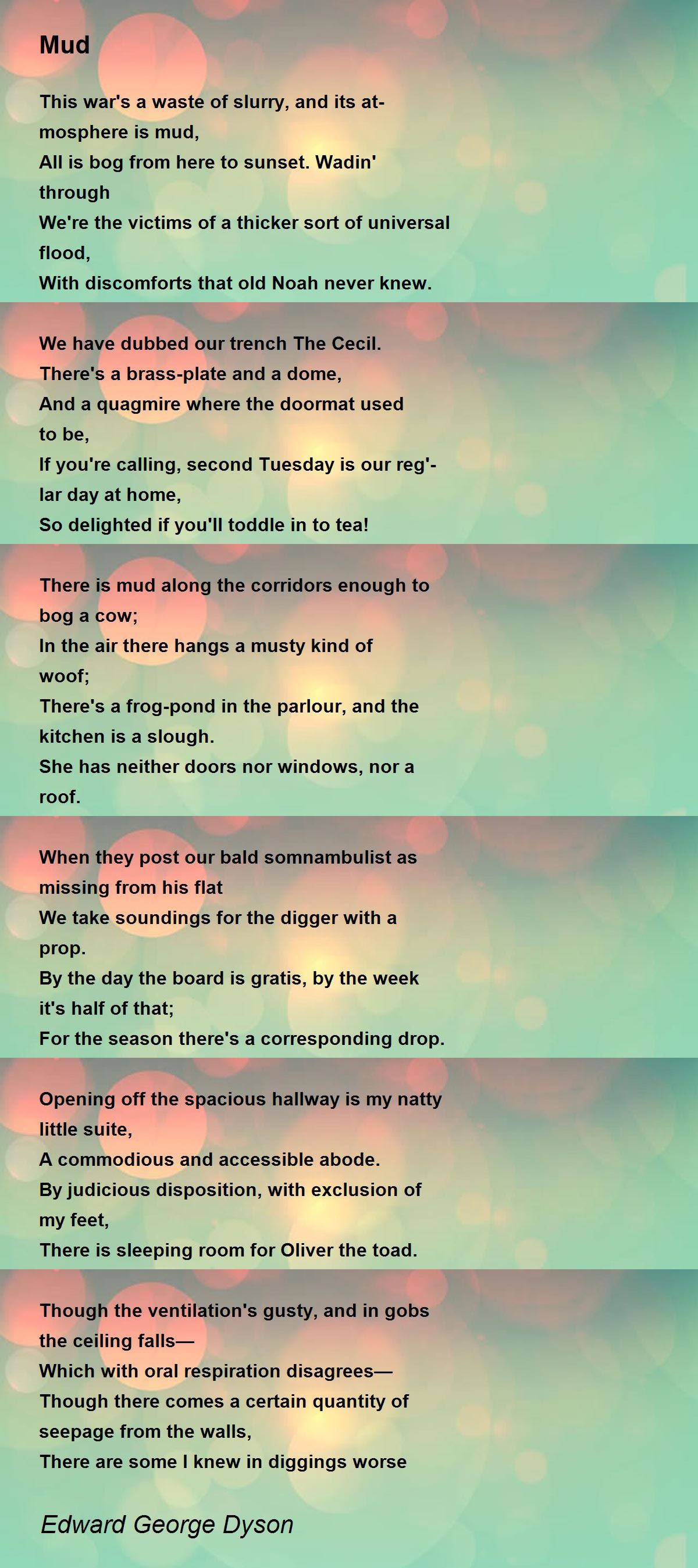 Mud Poem by Edward George Dyson - Poem Hunter