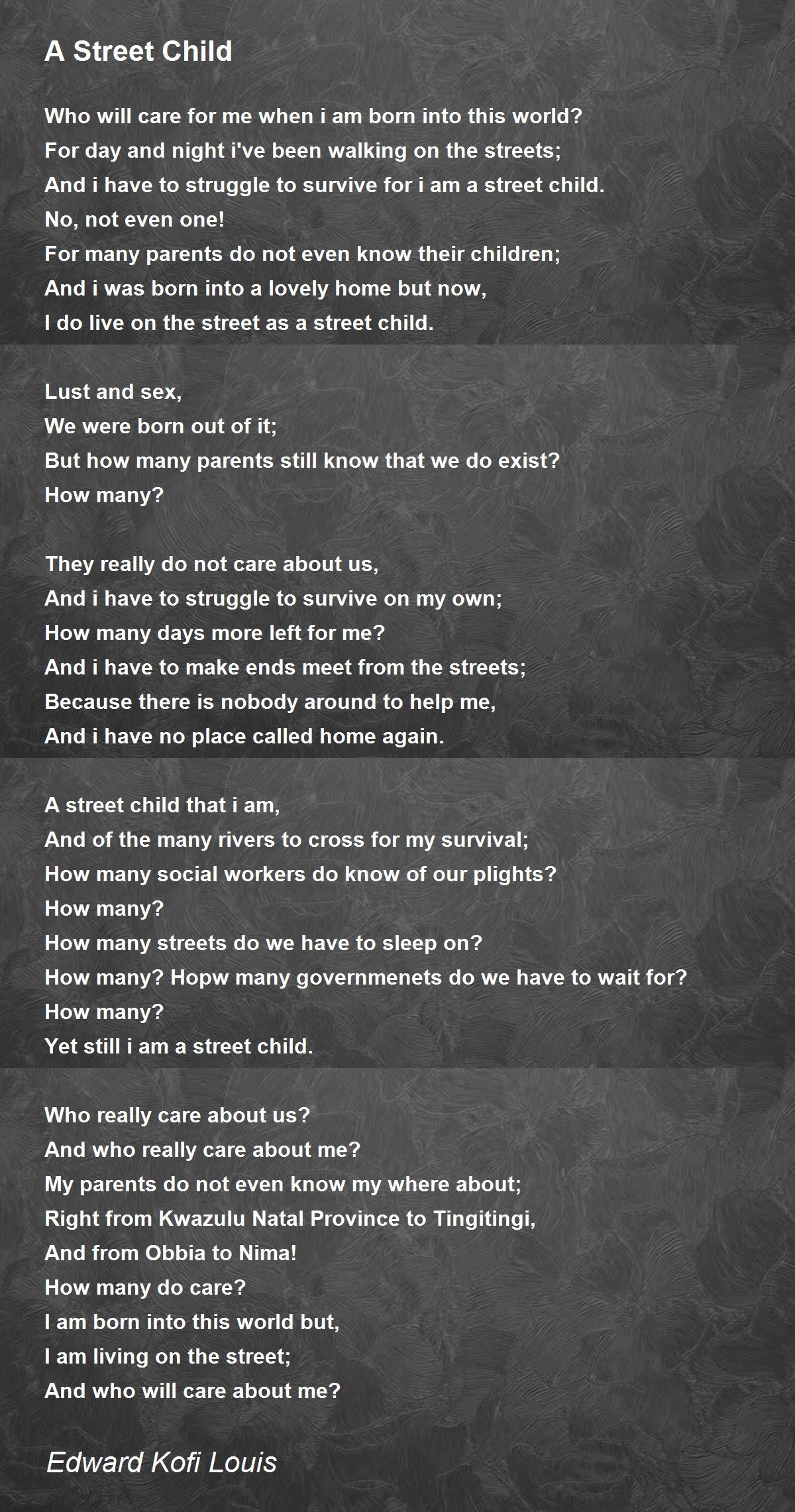 Street Children Poem