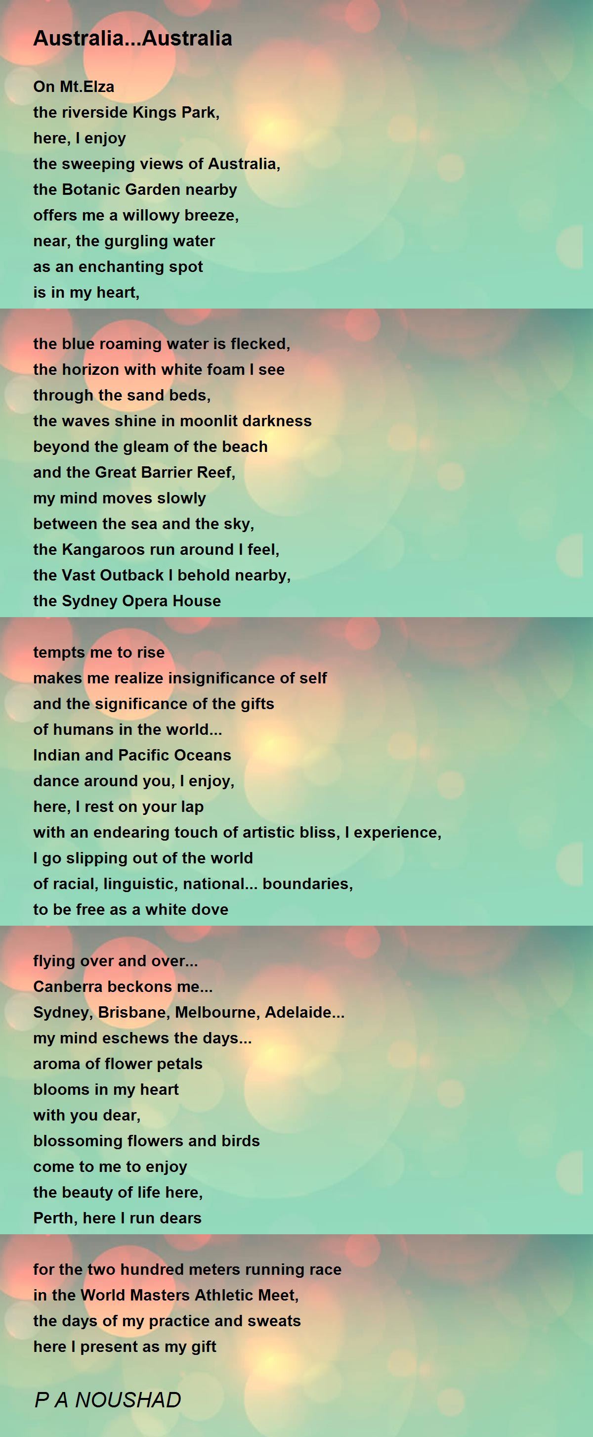 Australia...Australia Poem by P A NOUSHAD - Poem Hunter
