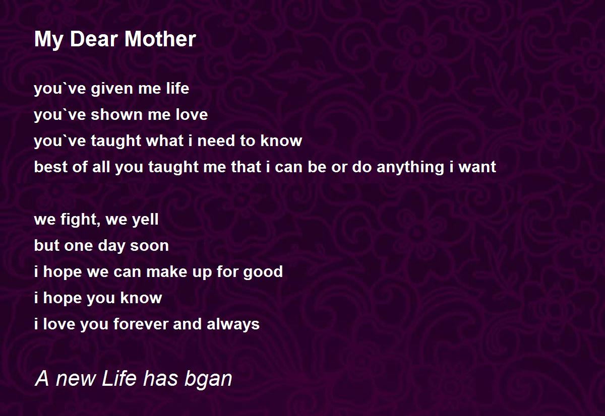 Mommy Dearest Poem