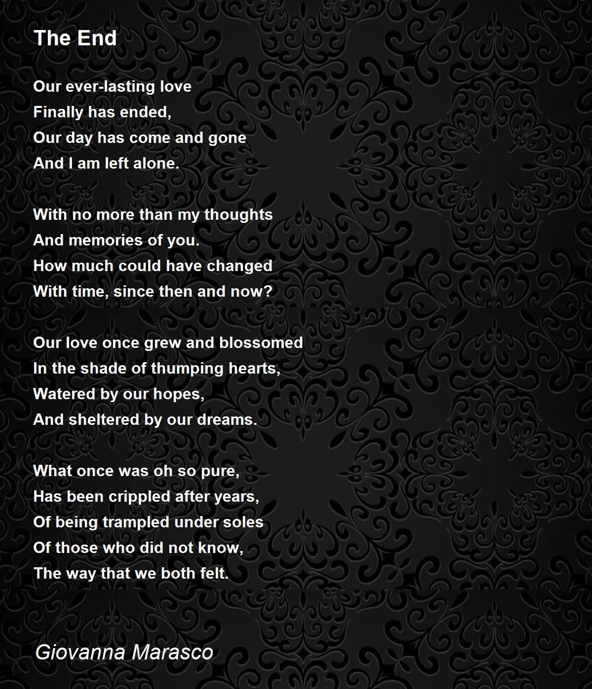 The End - The End Poem by Giovanna Marasco