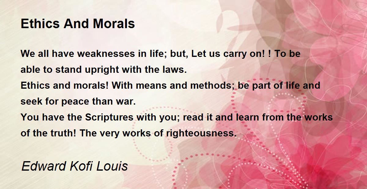 Poems About Ethics Morals