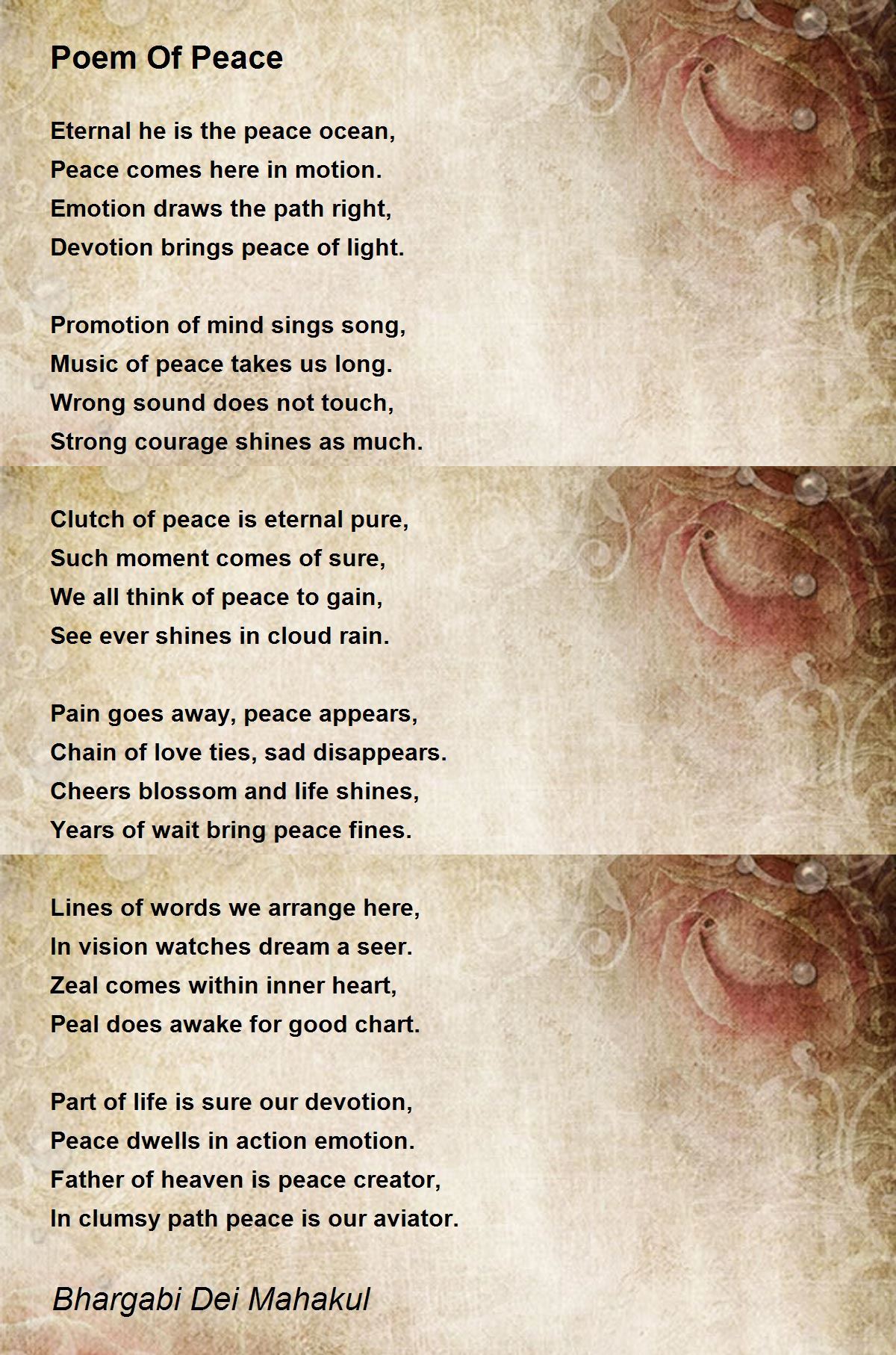War And Peace Poem