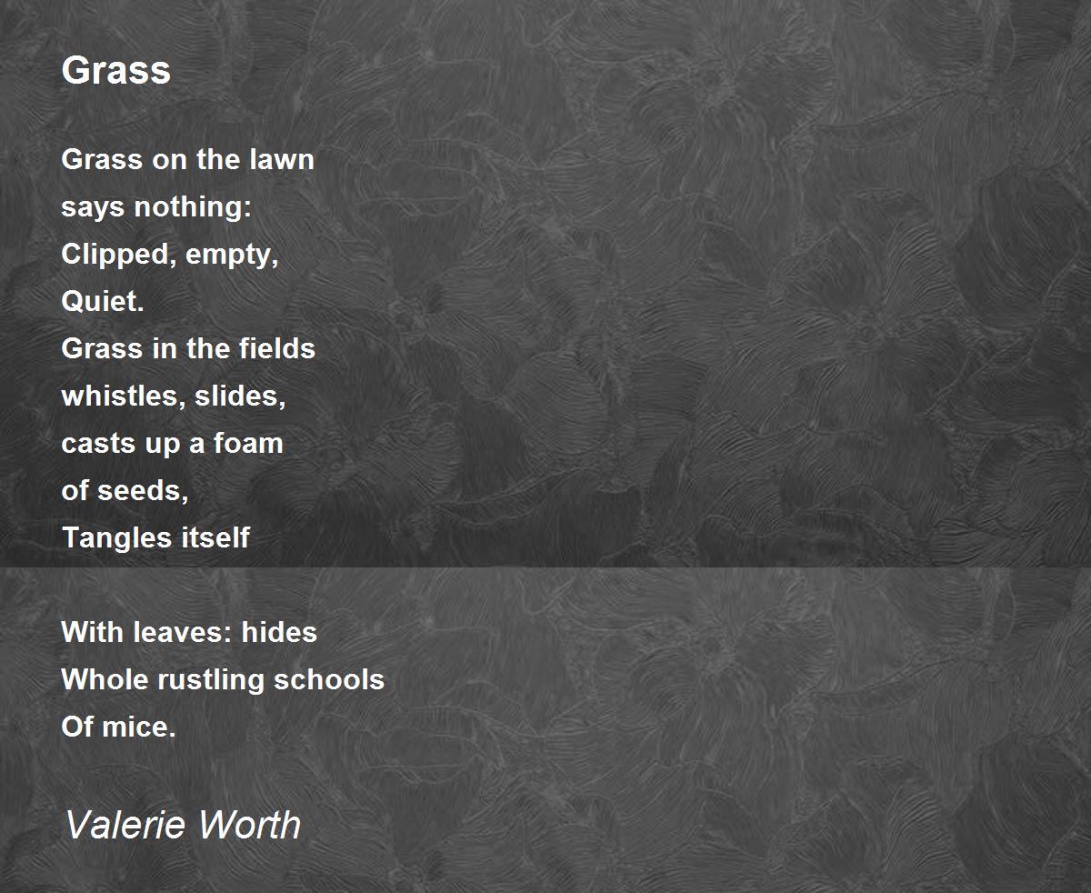 Poem Grass Flower at Rina Parra blog