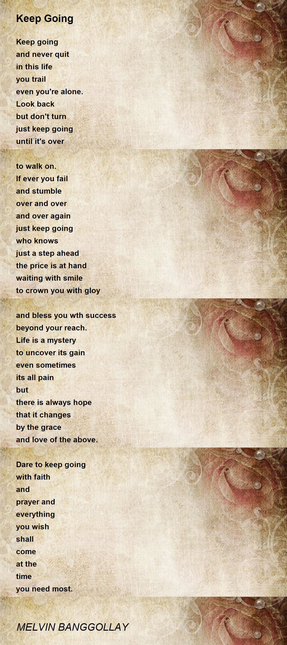 Keep Going Poem