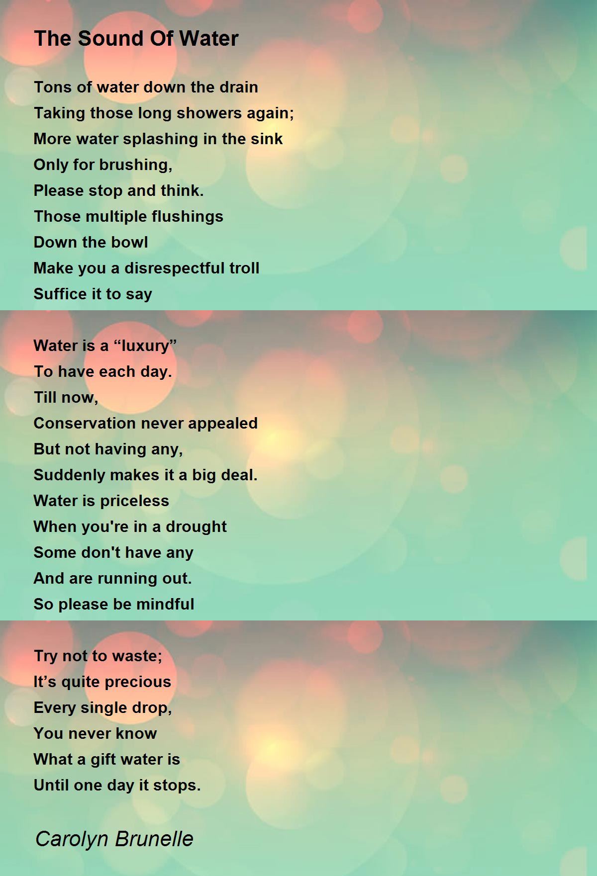 Poem On Water Conservation | Sitedoct.org