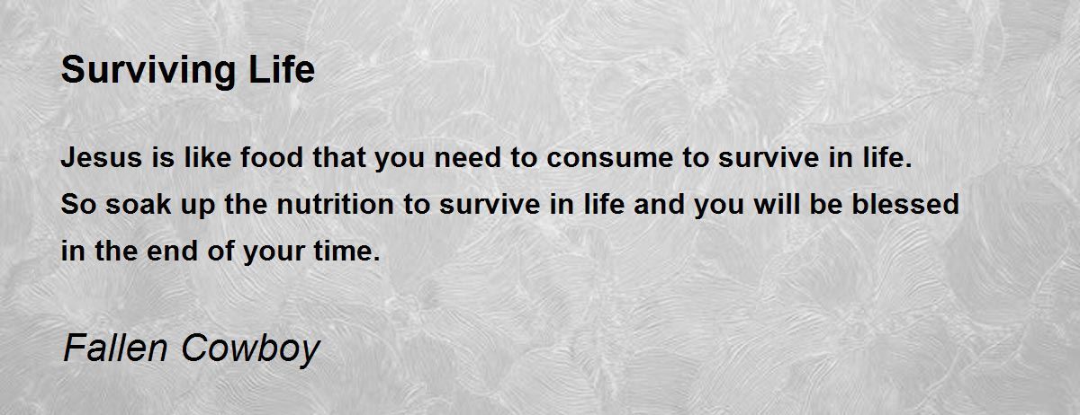 Survival Poems Quotes