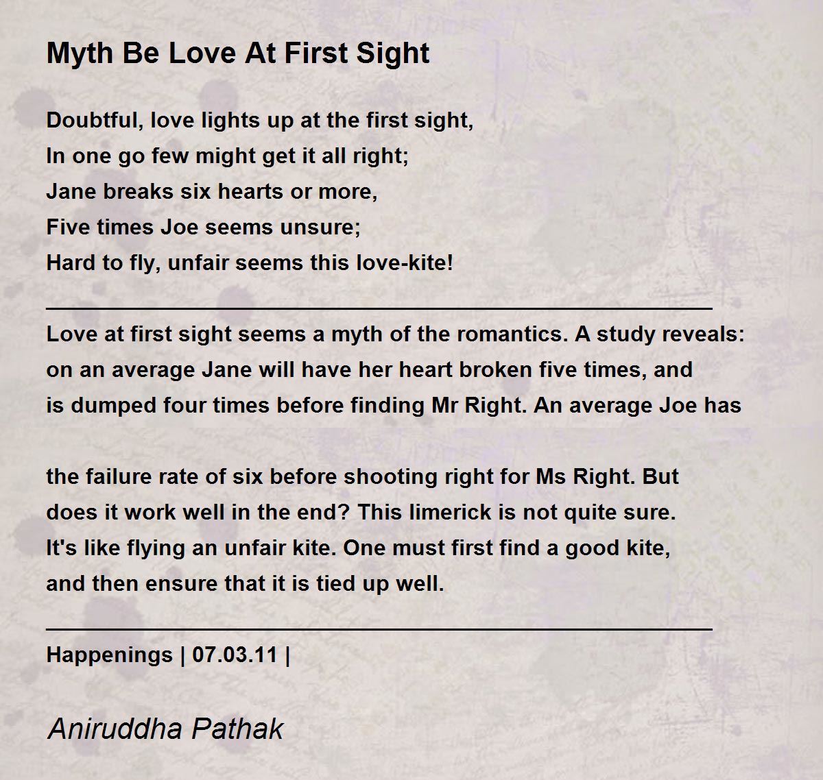 Myth Be Love At First Sight - Myth Be Love At First Sight Poem by ...