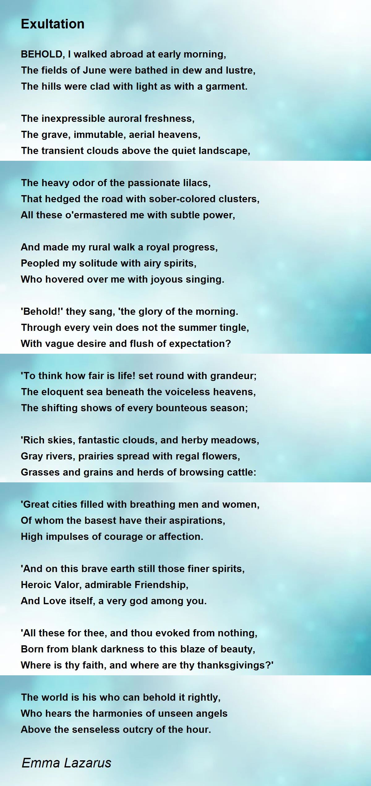 Restlessness Poem By Emma Lazarus Poem Hunter Phantasies Poem by Emma ...