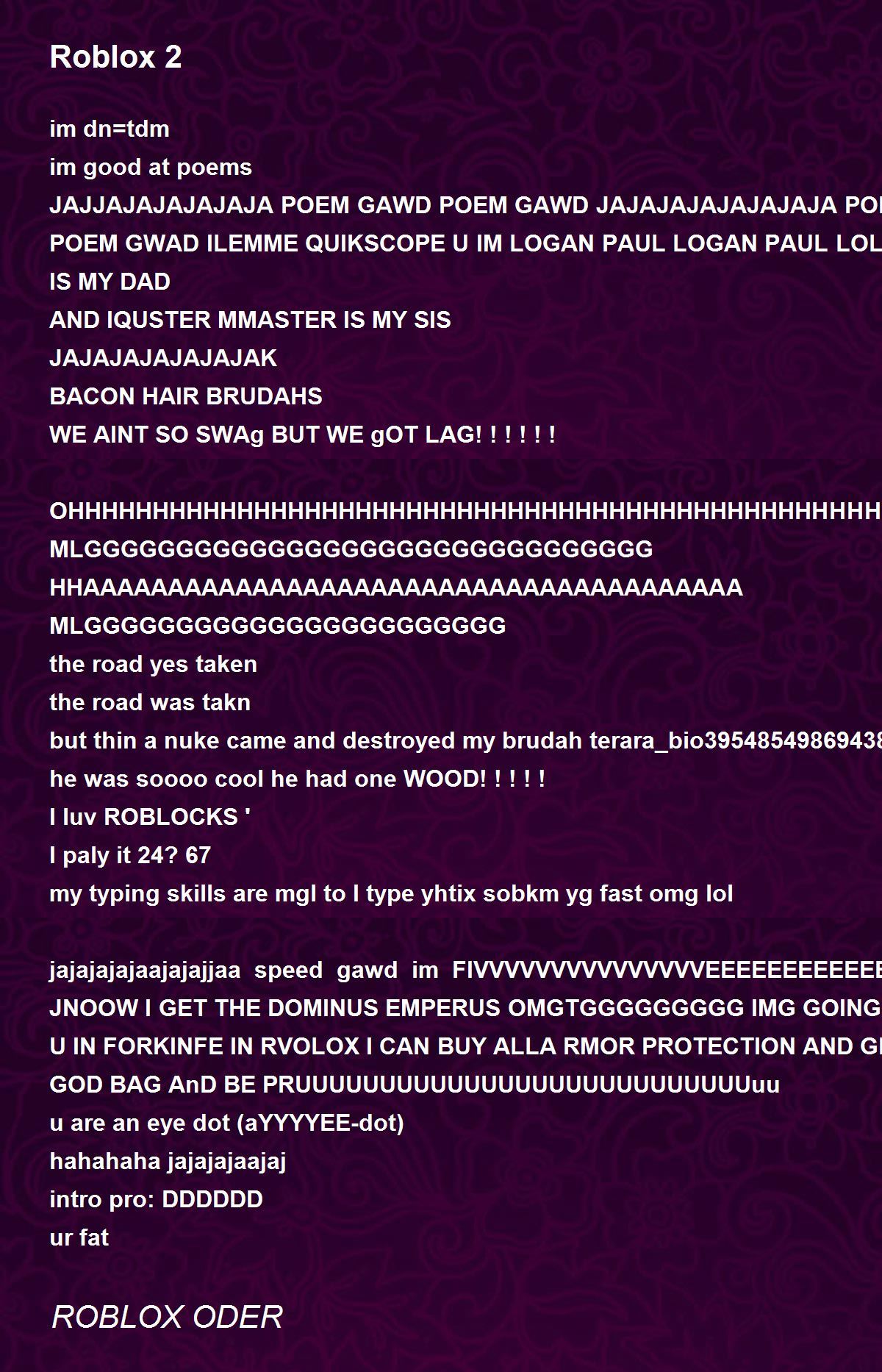 Roblox Poems - Poems For Roblox - Poem Hunter