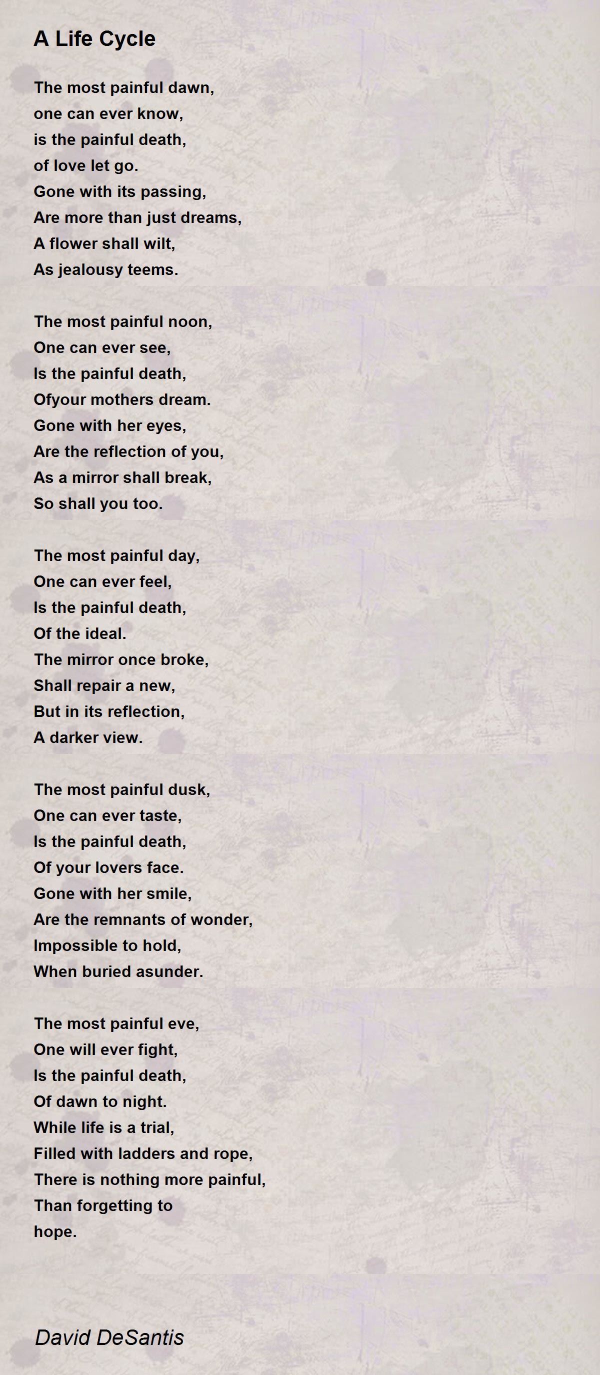 *a Life Cycle Poem by David DeSantis - Poem Hunter