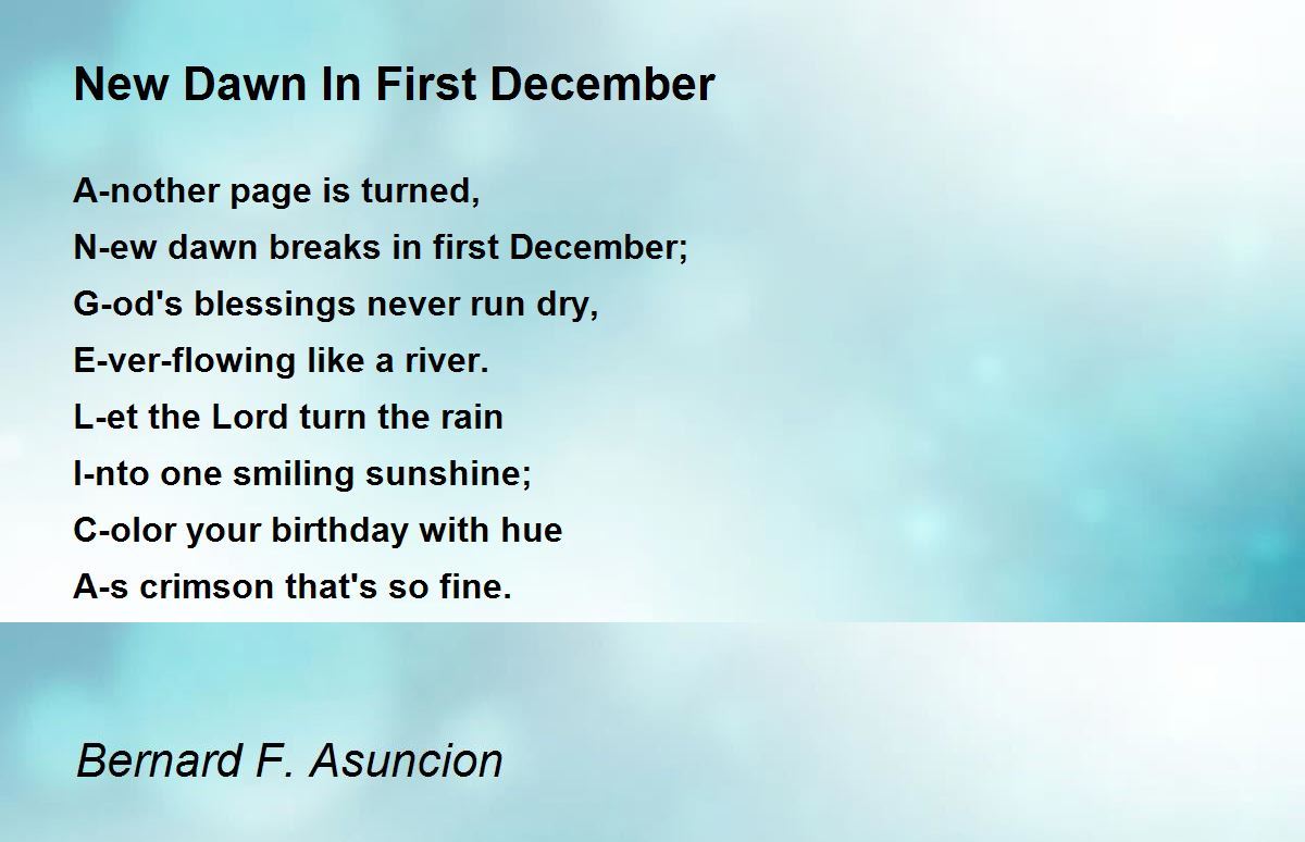 December Birthday Poems