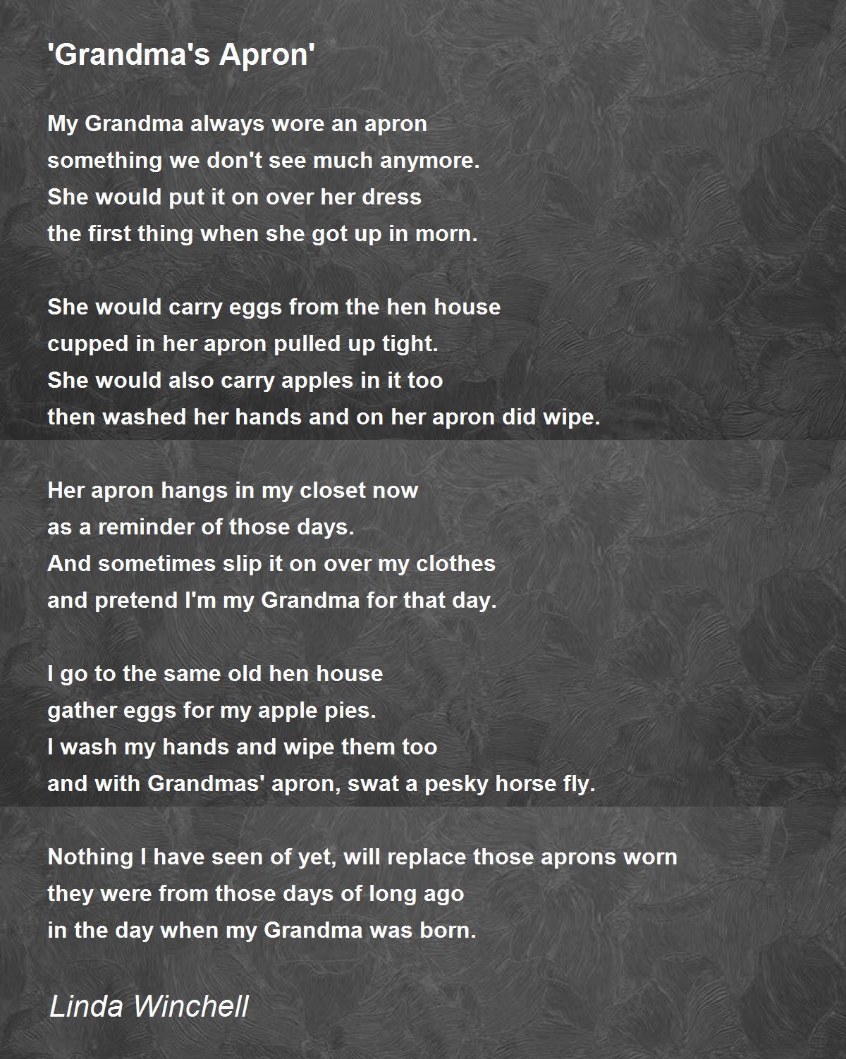 Apron Poem
